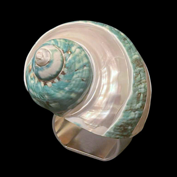Large Banded Jade Turbo Shell Napkin Ring | Set of 4 – Isabella Adams ...