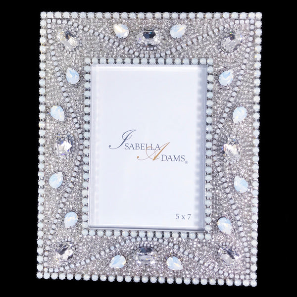 White Opal 5 x 7 Crystallized Picture Frame Featuring Premium Crystal ...