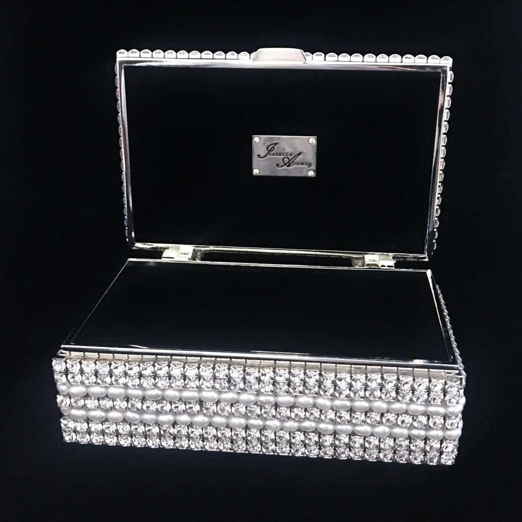Clear Keepsake Box Featuring Swarovski © Crystals & 5 Freshwater Pearls ...